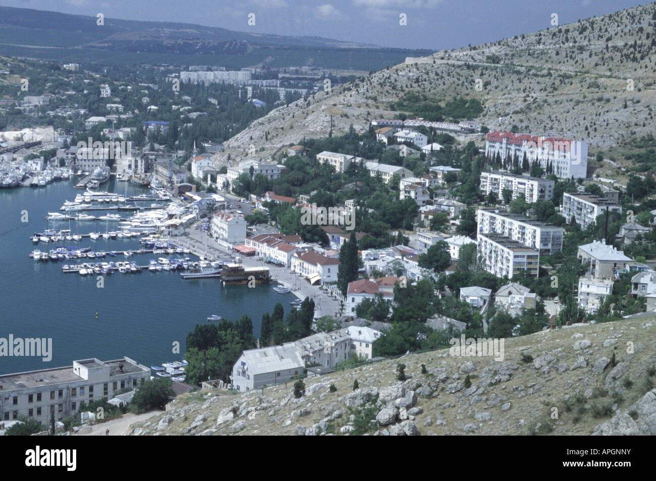 Balaclava village and bay Black Sea Crimea Ukraine Stock Photo - Alamy