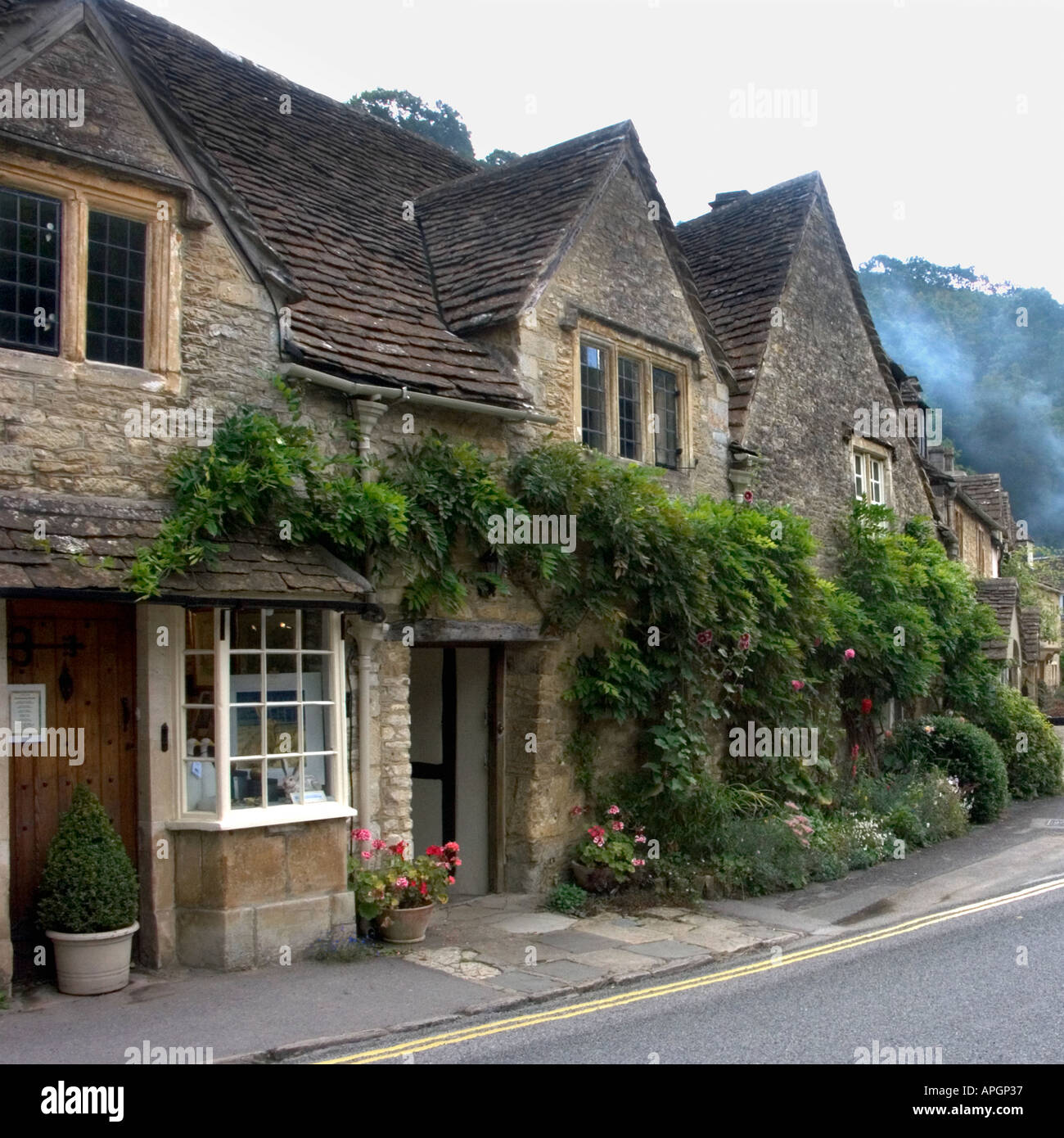 The Gallery on the Bridge, Castle Combe Village, Wiltshire England UK ...