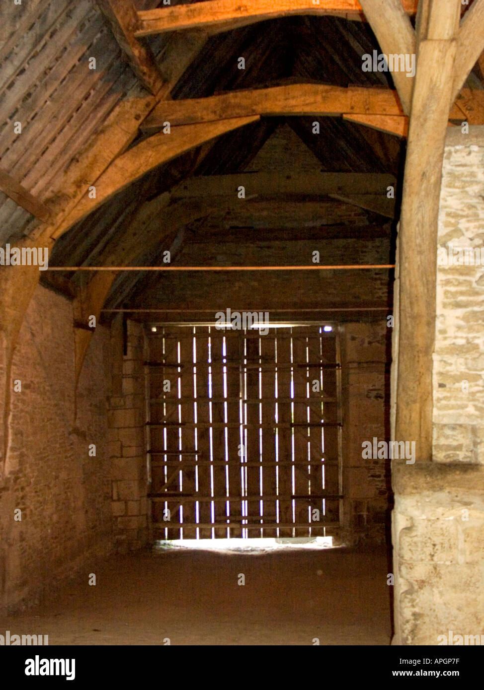 14th Century Tithe Barn, Lacock village Wiltshire England UK Stock ...