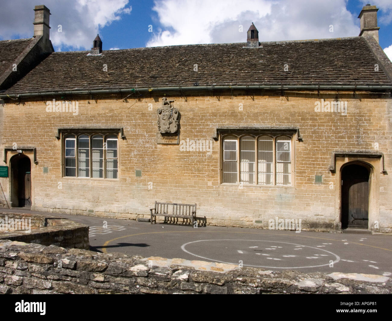 19th century Village school building, Lacock village Wiltshire England ...