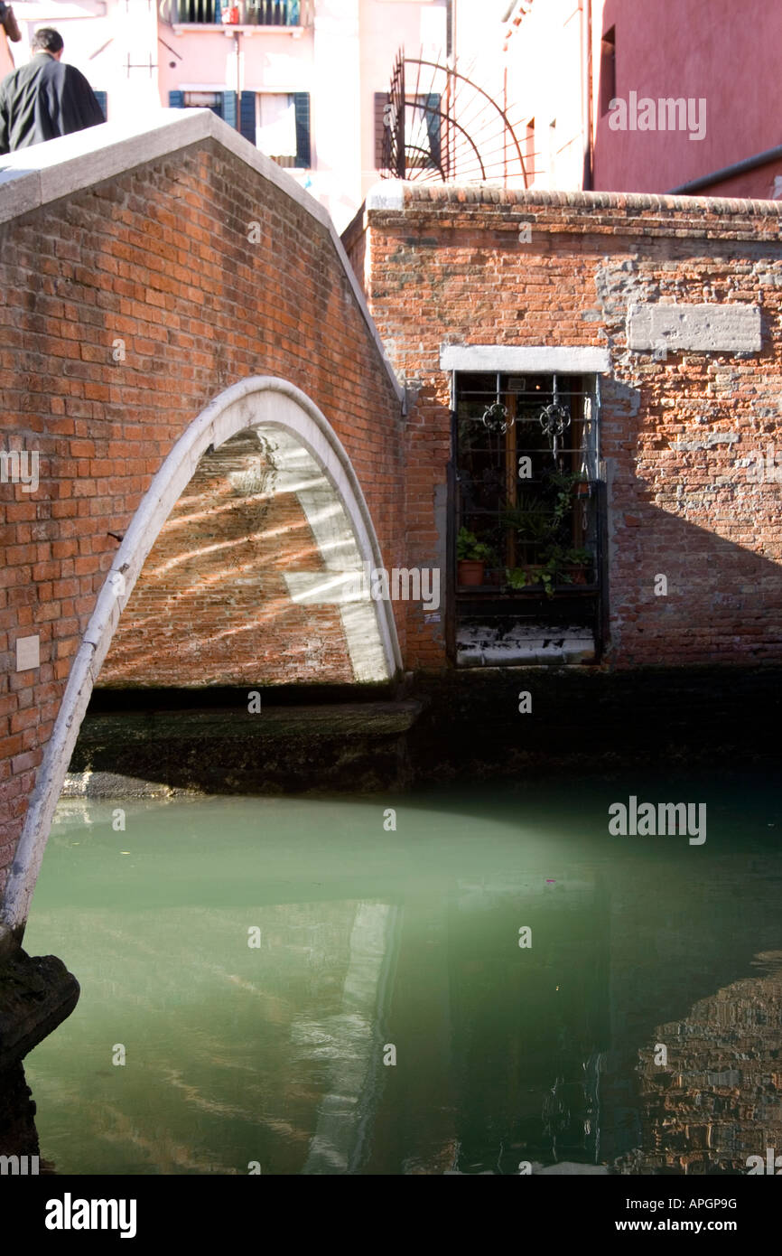 Reflections, window, and Bridge, Venice (01), Italy Stock Photo - Alamy