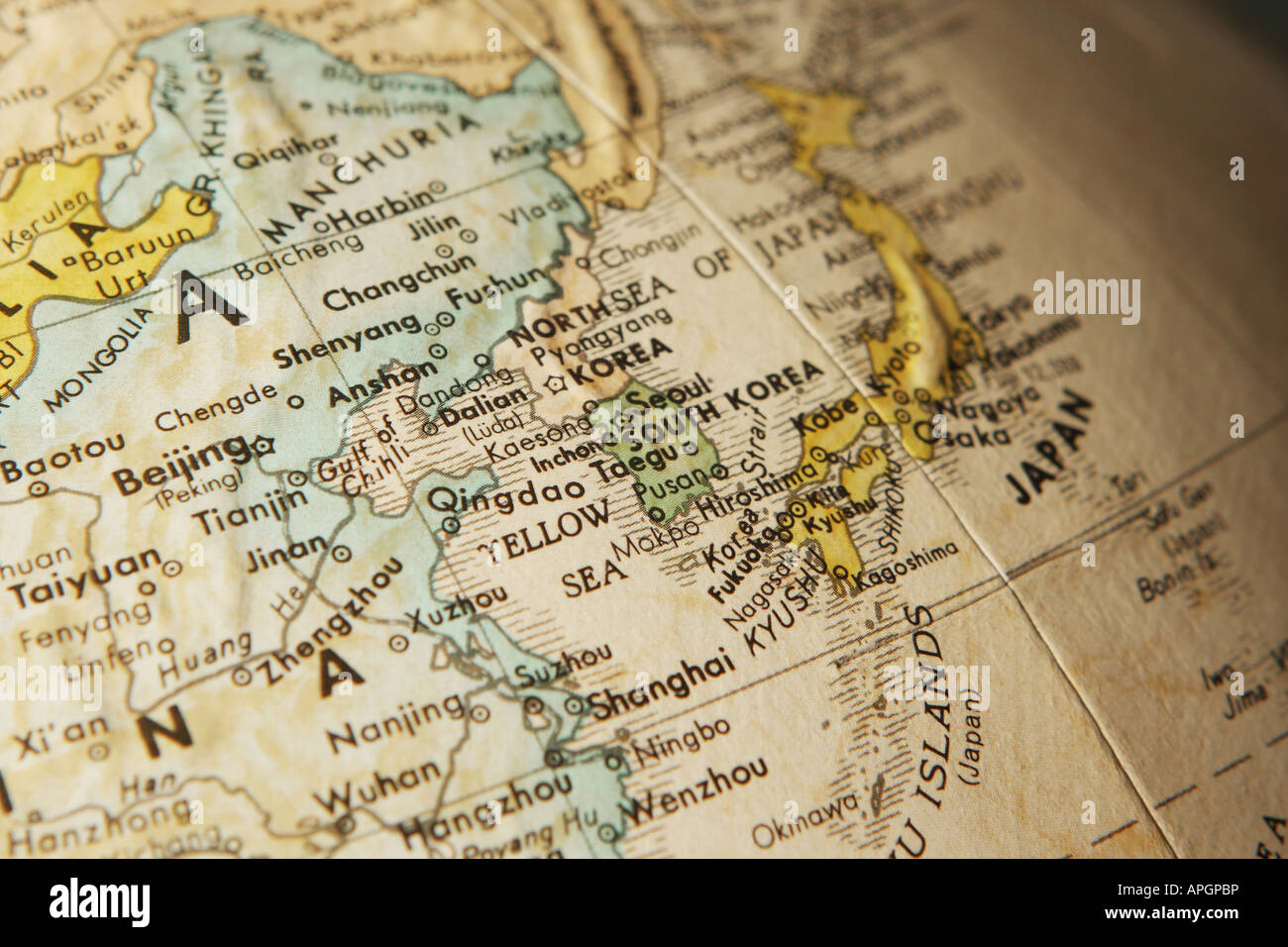 Far east asia globe map hi-res stock photography and images - Alamy