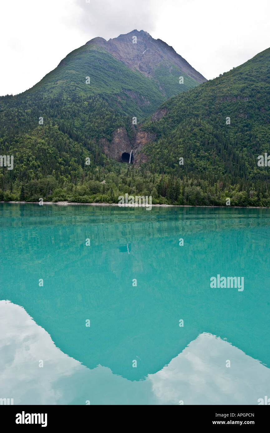 alaska lake clark national park waterfall known locally as cave falls ...