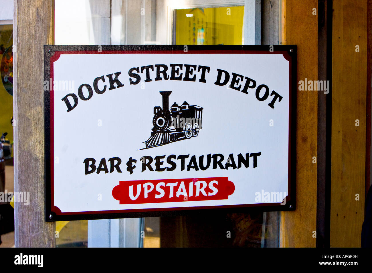 Dock Street Depot Sign Stock Photo - Alamy