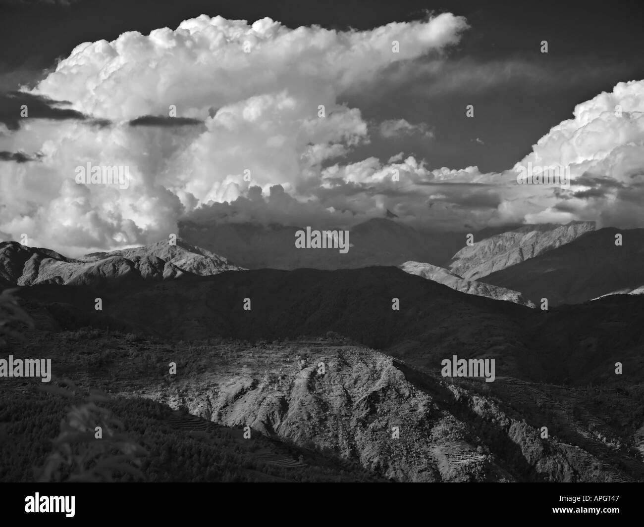 Kathmandu valley view Black and White Stock Photos & Images - Alamy
