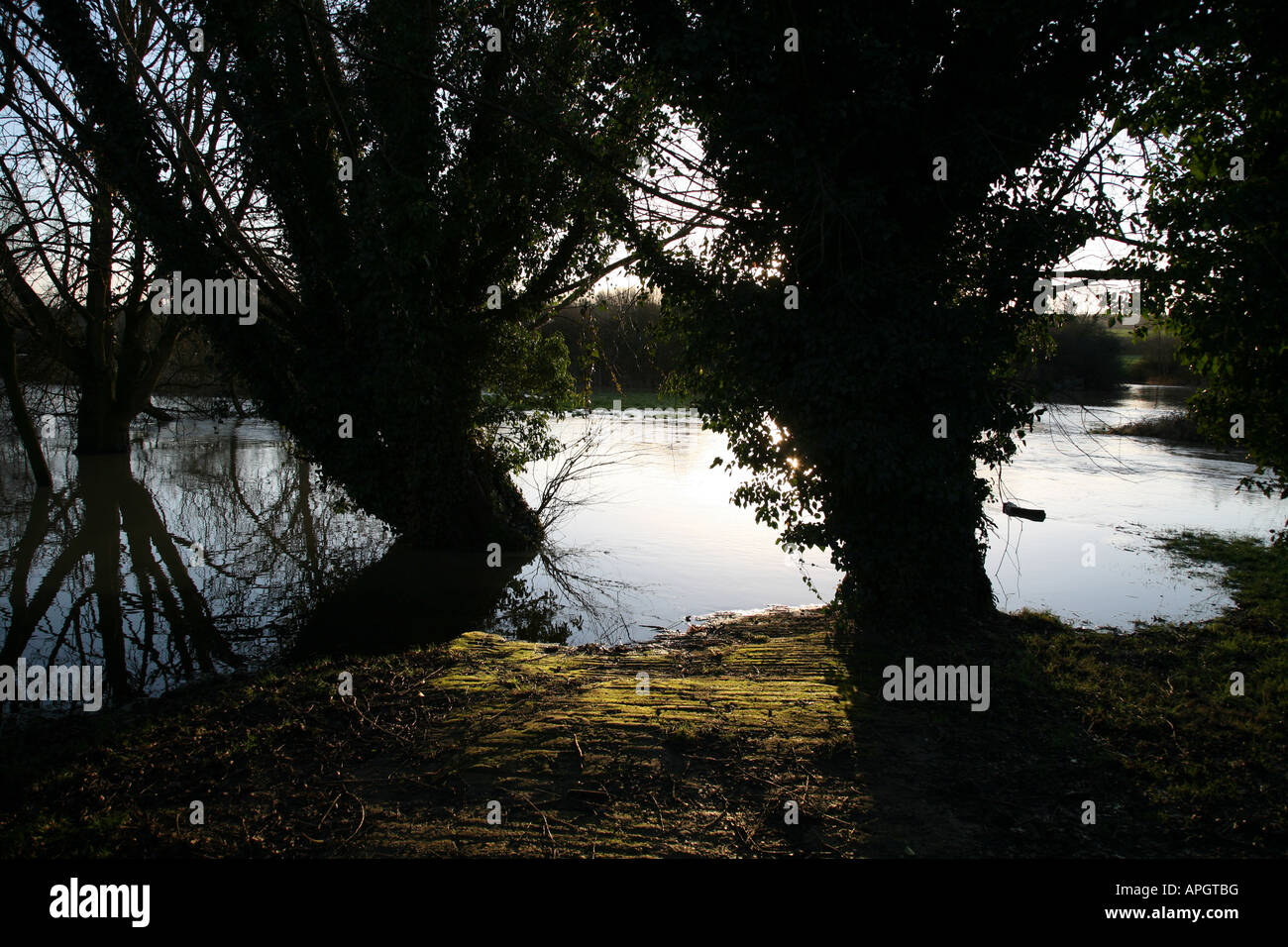 River bank scene Stock Photo - Alamy