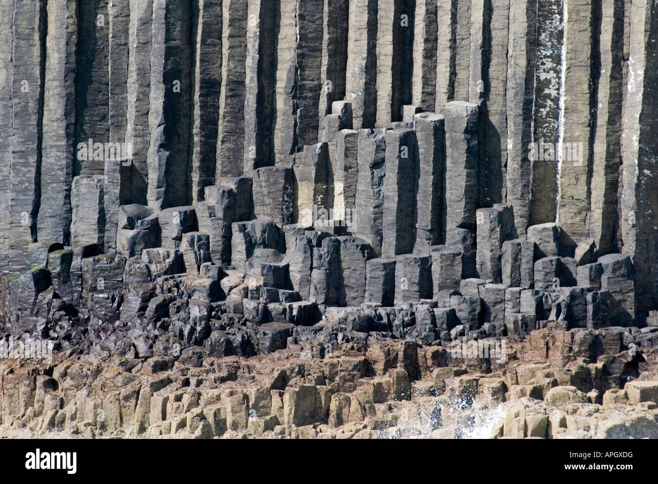 Basalt Columns Fingals Cave on Staffa near The Isle of Mull Scotland ...