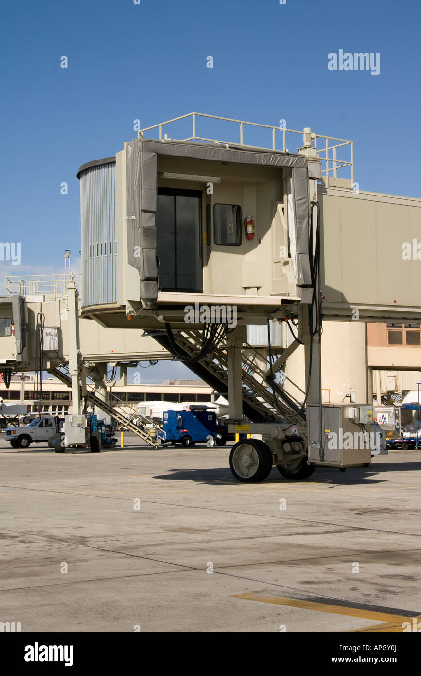 Empty passenger loading ramp at airport Stock Photo - Alamy