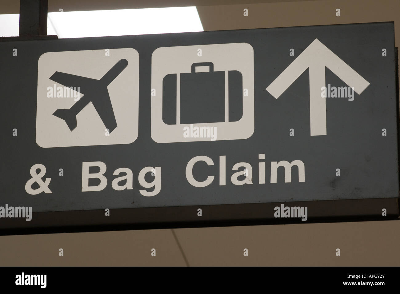Airport bag claim sign Stock Photo - Alamy
