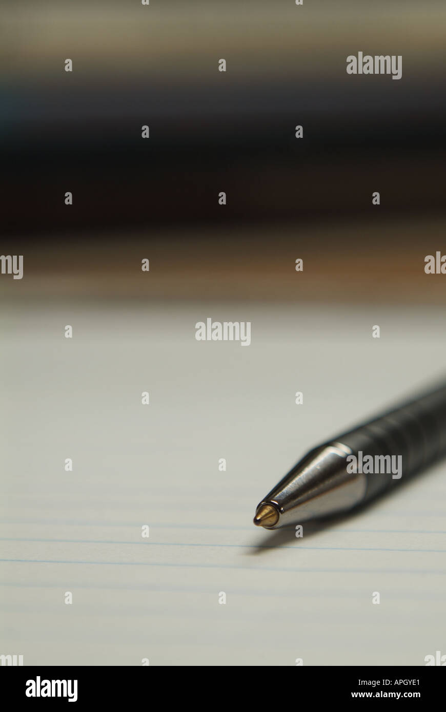 pen on notepad Stock Photo - Alamy
