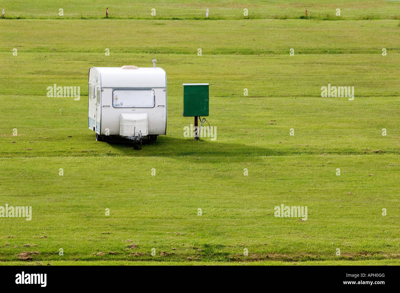 alone camp side camping ground lonely holiday vacation meadow caravan ...