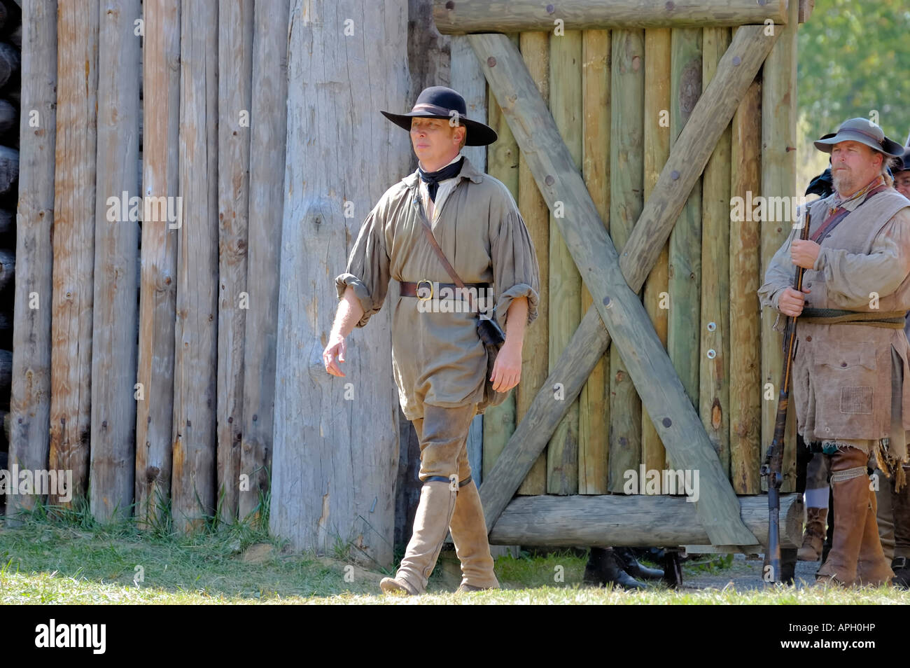 Daniel Boone leaving the fort for negotiations at the Siege of Fort ...