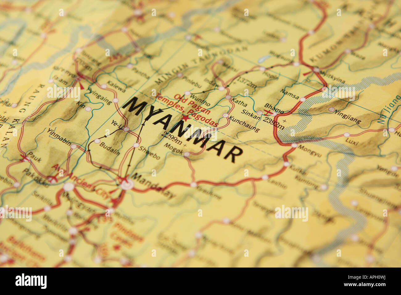 Myanmar map hi-res stock photography and images - Alamy