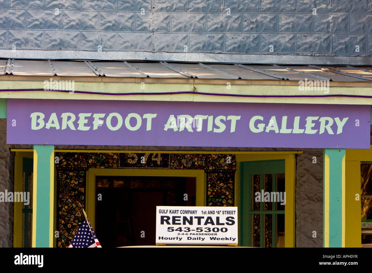 Barefoot Artist Gallery Sign Stock Photo - Alamy