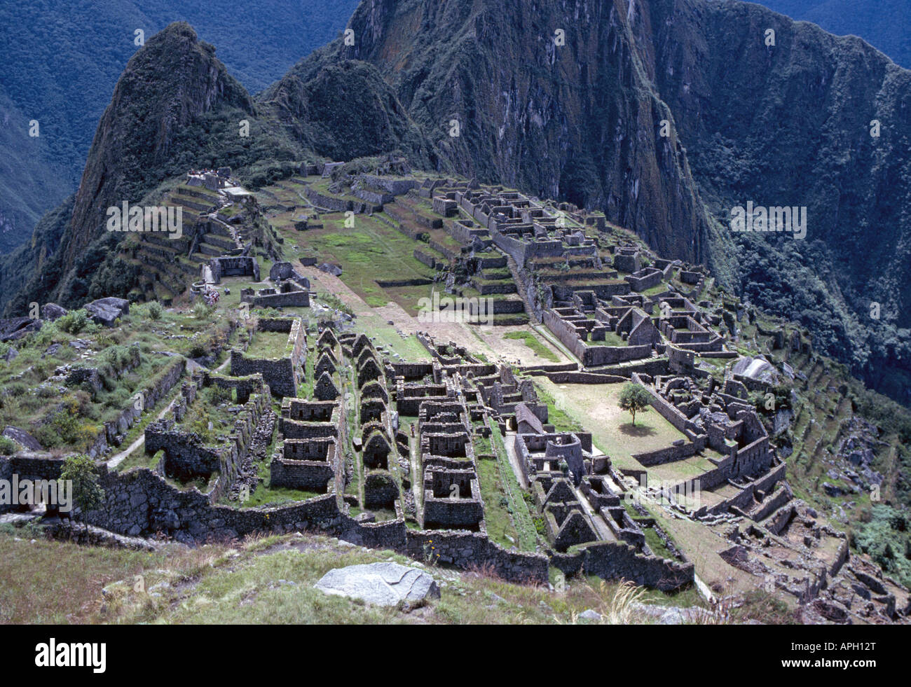 A view of the ruins of Machu Picchu the lost Incan city high in the ...