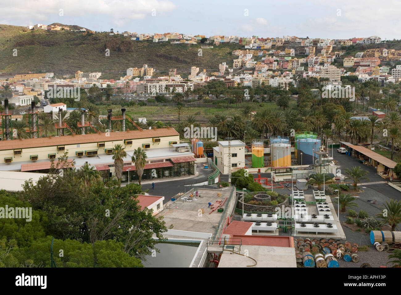 View of a power plant of the spanish electric utility company Endesa at ...