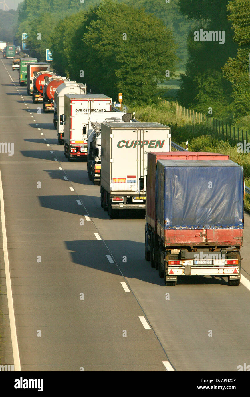 trucks on highway in Germany Stock Photo - Alamy