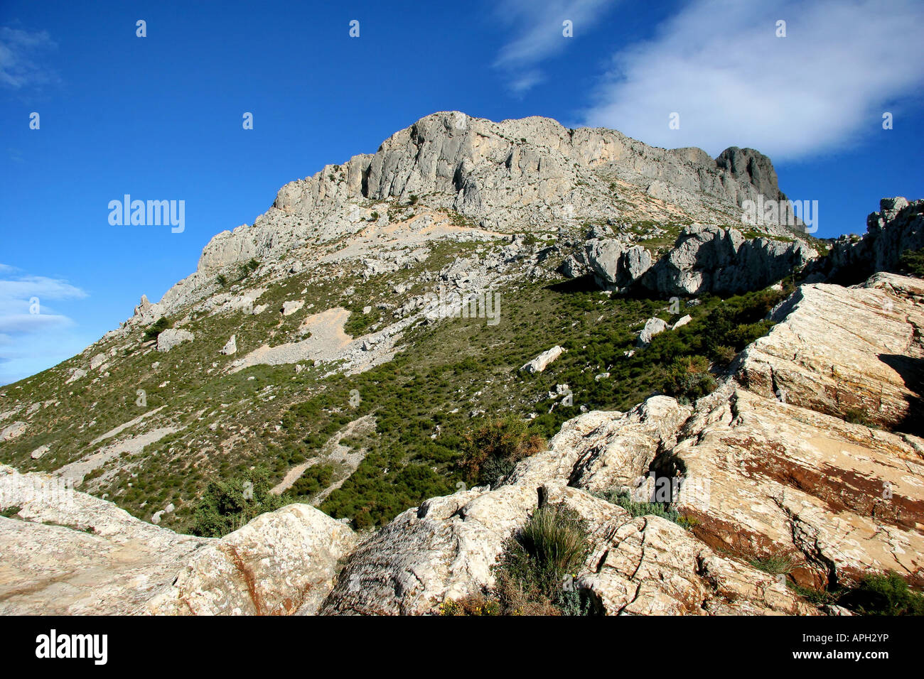 View of the Sierra de Bernia ridge Stock Photo - Alamy