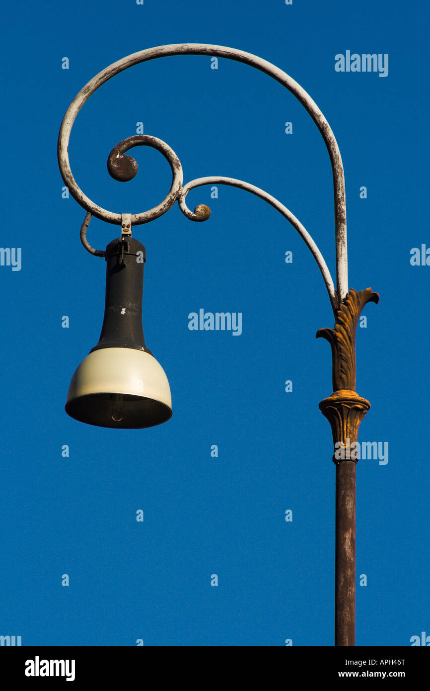 Clear crisp shot of a rusty old street light on a Roman street Stock ...