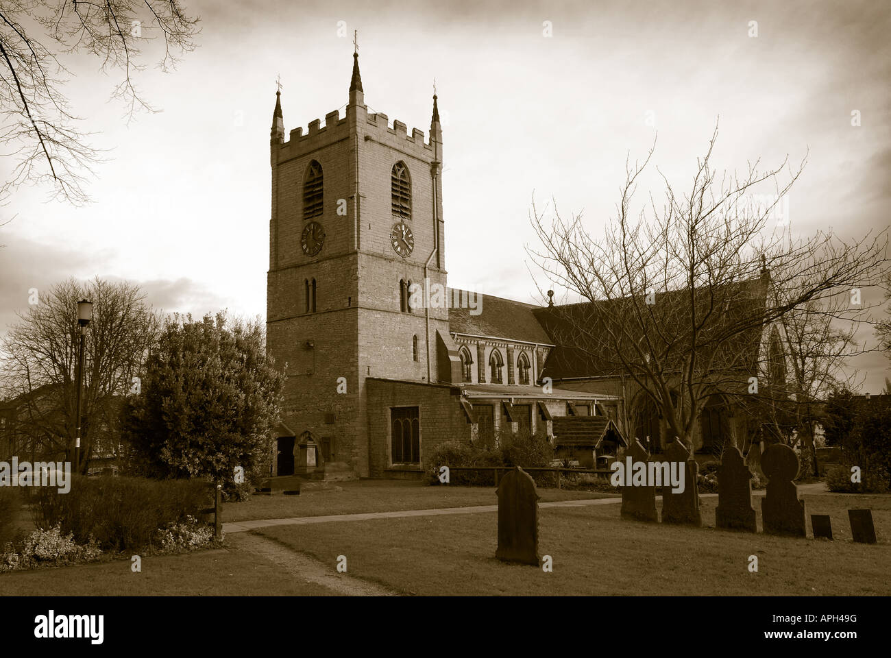 St mary magdalene church hucknall nottinghamshire hi-res stock ...