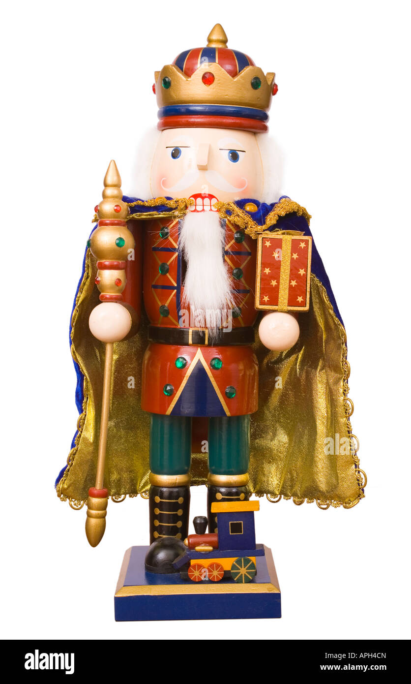 A traditional Christmas nutcracker ornament isolated on white Stock ...