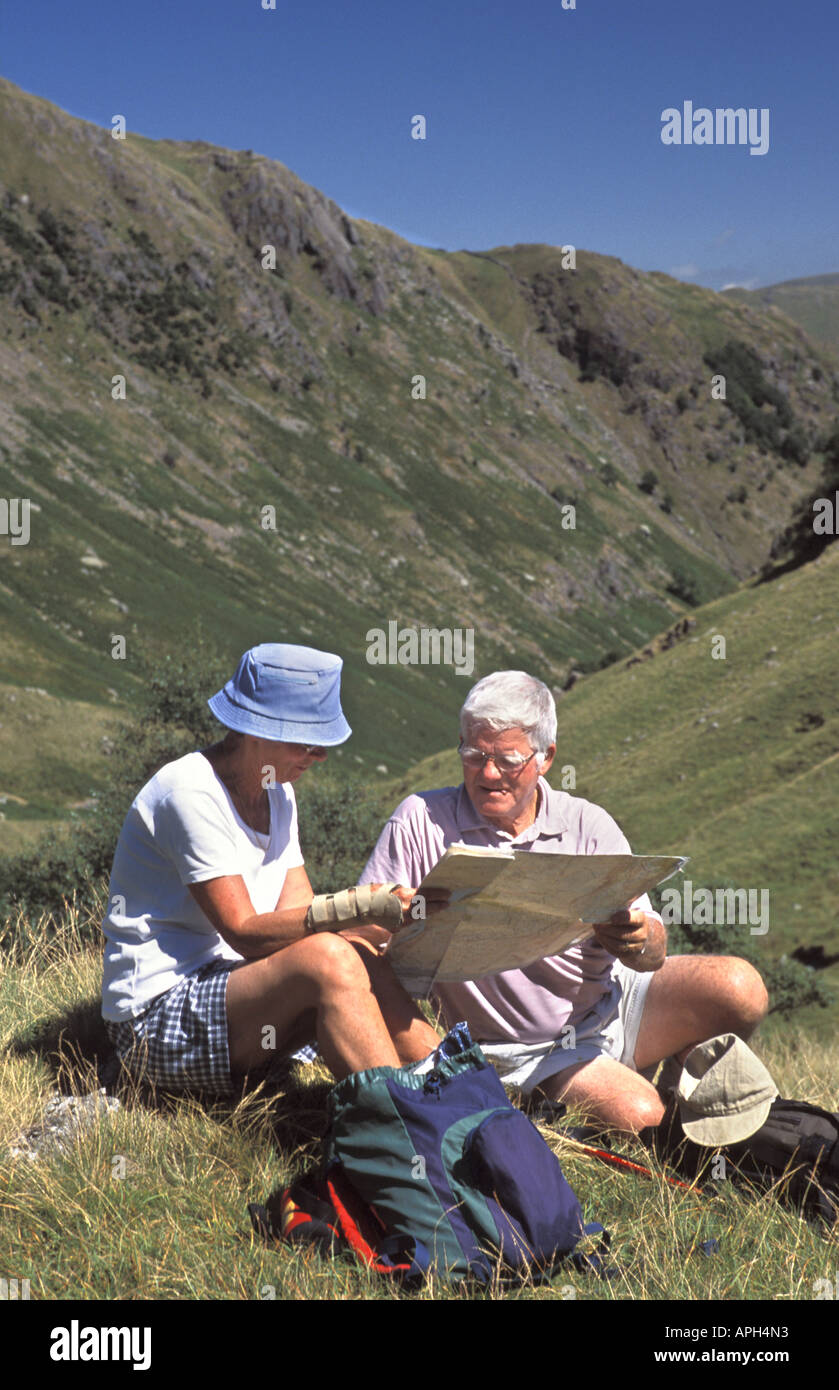 Walking walker walk couple map hi-res stock photography and images - Alamy