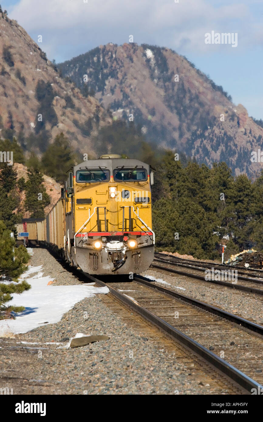 Freight trains rolls through Plainview Colorado Stock Photo - Alamy