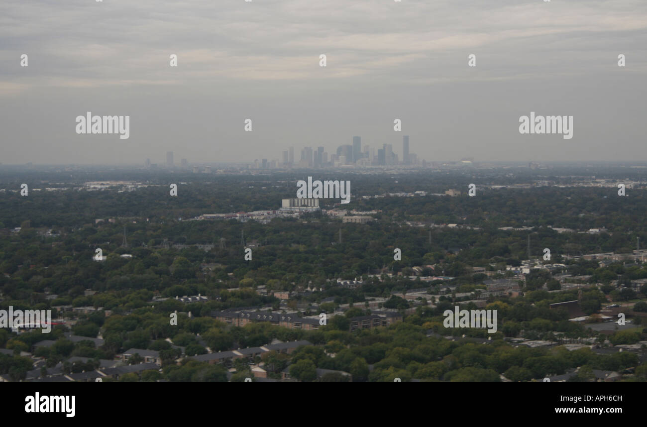 Aerial view of Houston with downtown skyline Texas November 2007 Stock ...