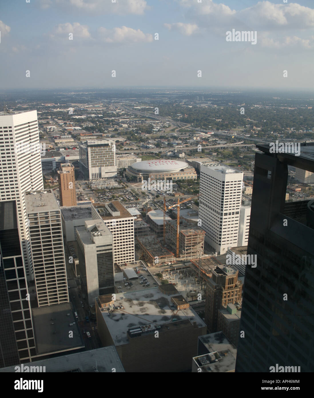 Aerial view of downtown Houston including Toyota Center Texas November ...