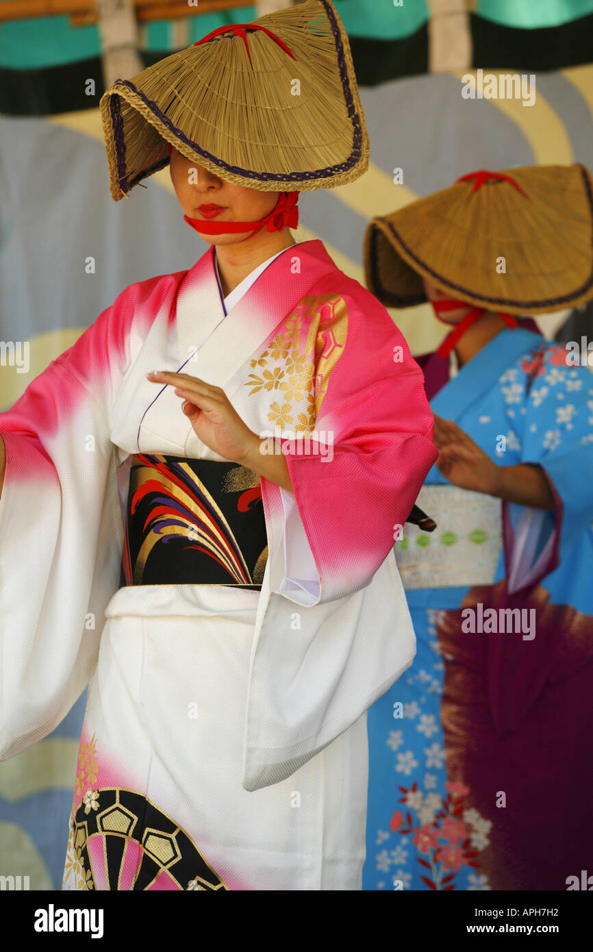 Japanese dancers performing on stage during Japanese Festival in ...