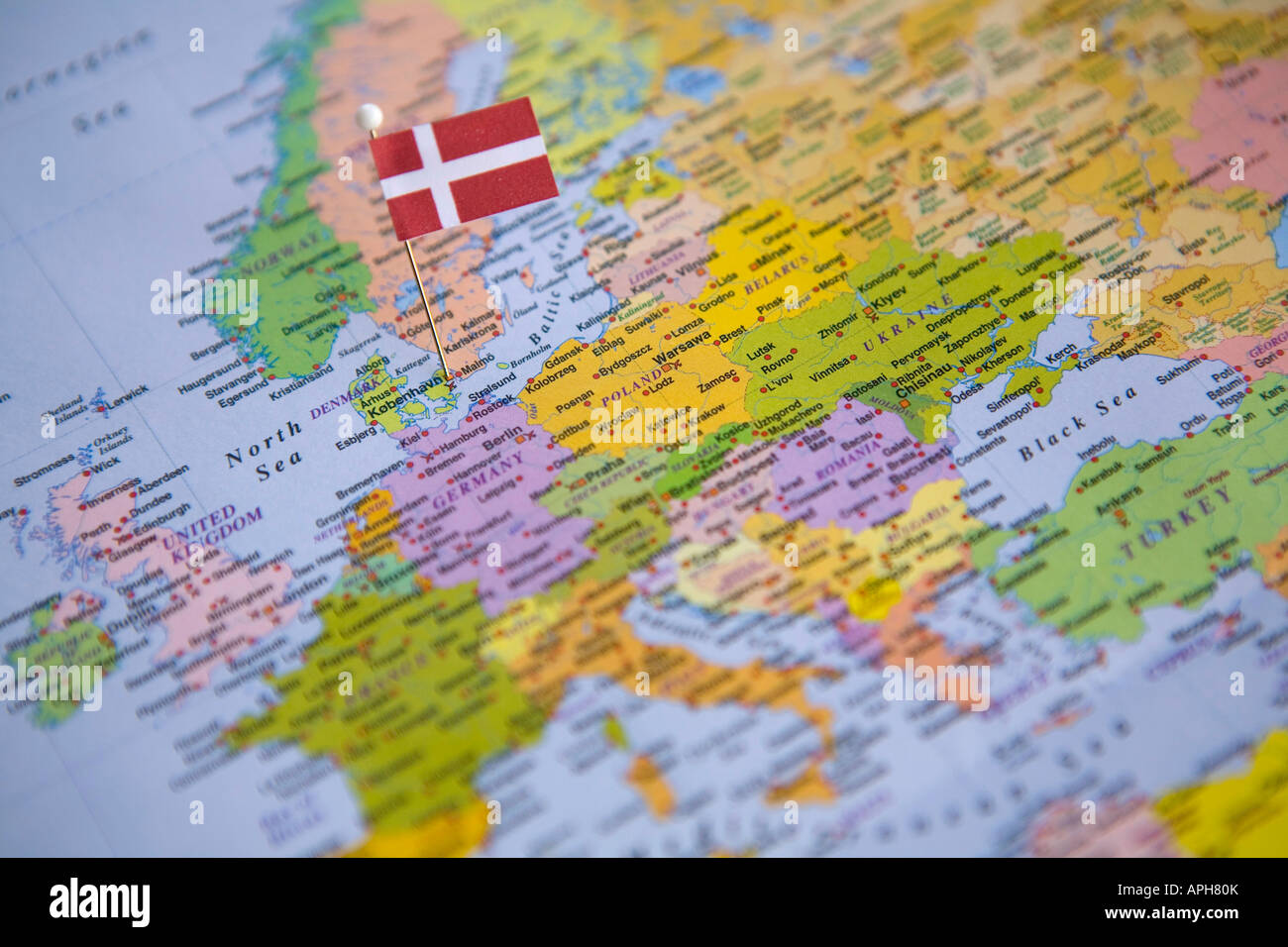 Denmark on map hi-res stock photography and images - Alamy