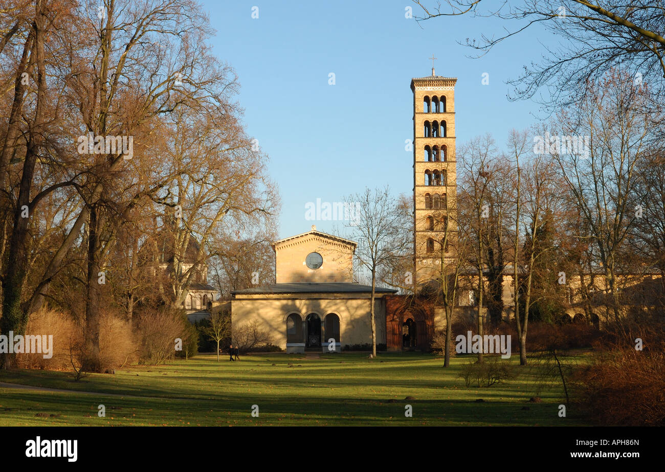 Marly Garden with Church of Peace and belltower in Potsdam Sanssouci ...