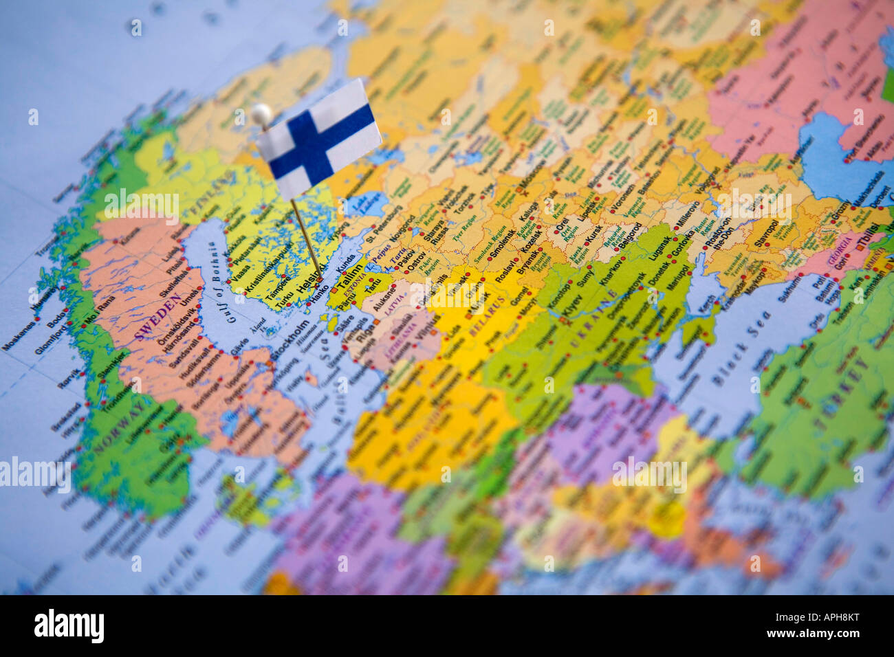Finland on the map hi-res stock photography and images - Alamy