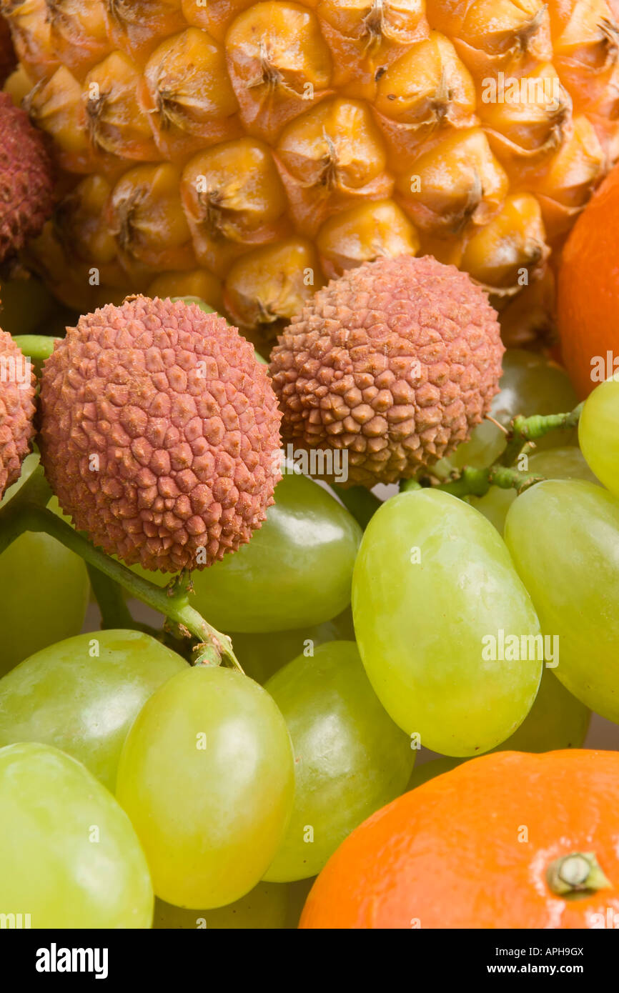Close up view of various fresh fruits Stock Photo - Alamy