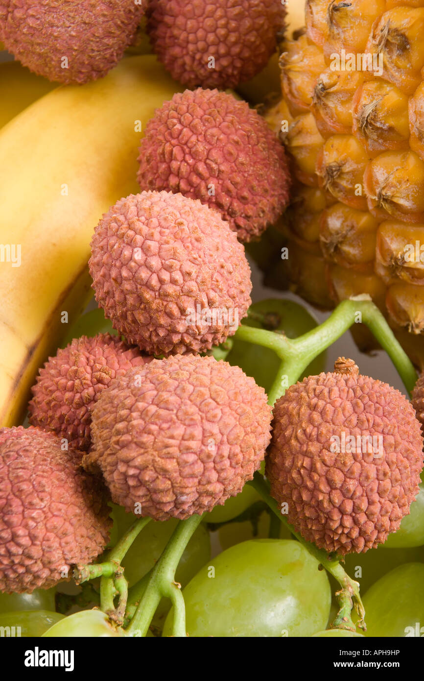Close up view of various fresh fruits Stock Photo - Alamy