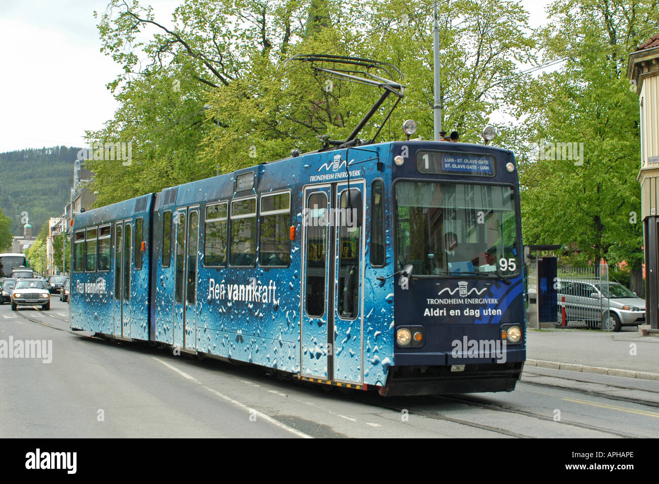 Tram in street in trondheim hi-res stock photography and images - Alamy