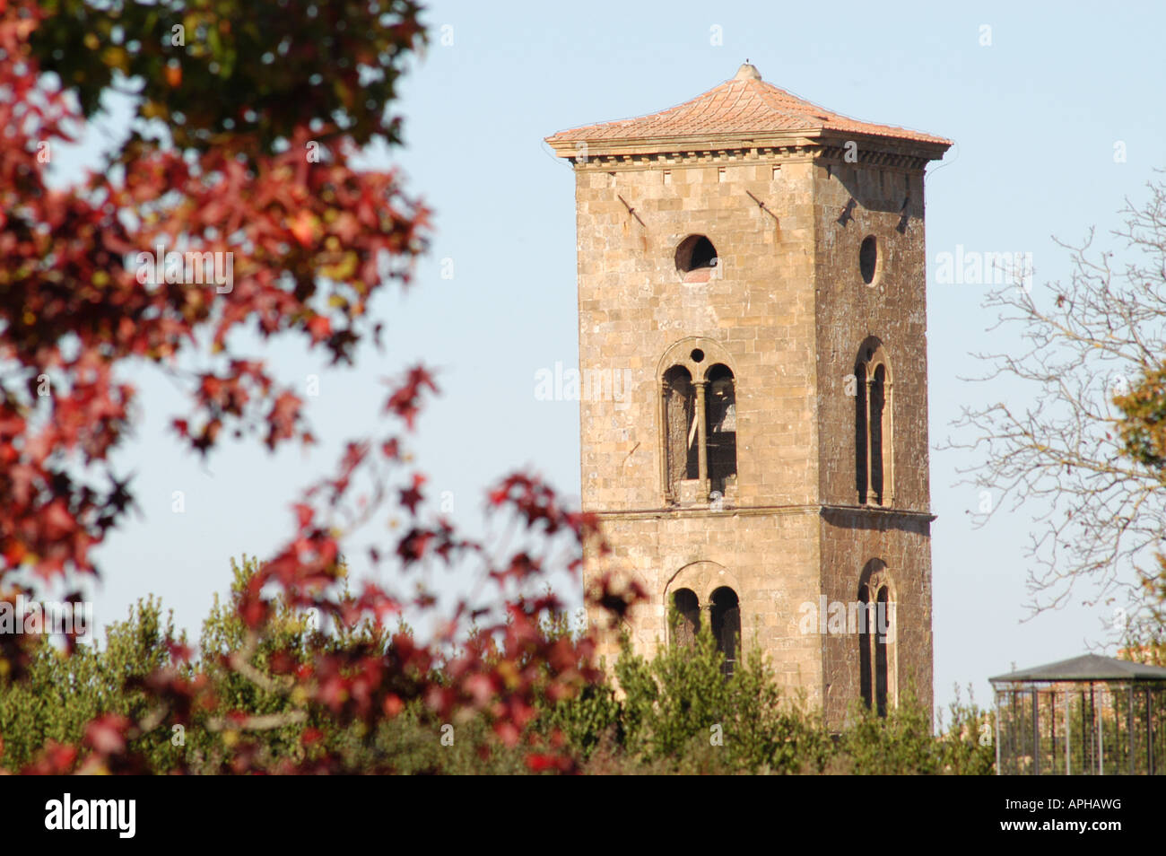 view of bell tower in volterra Stock Photo - Alamy