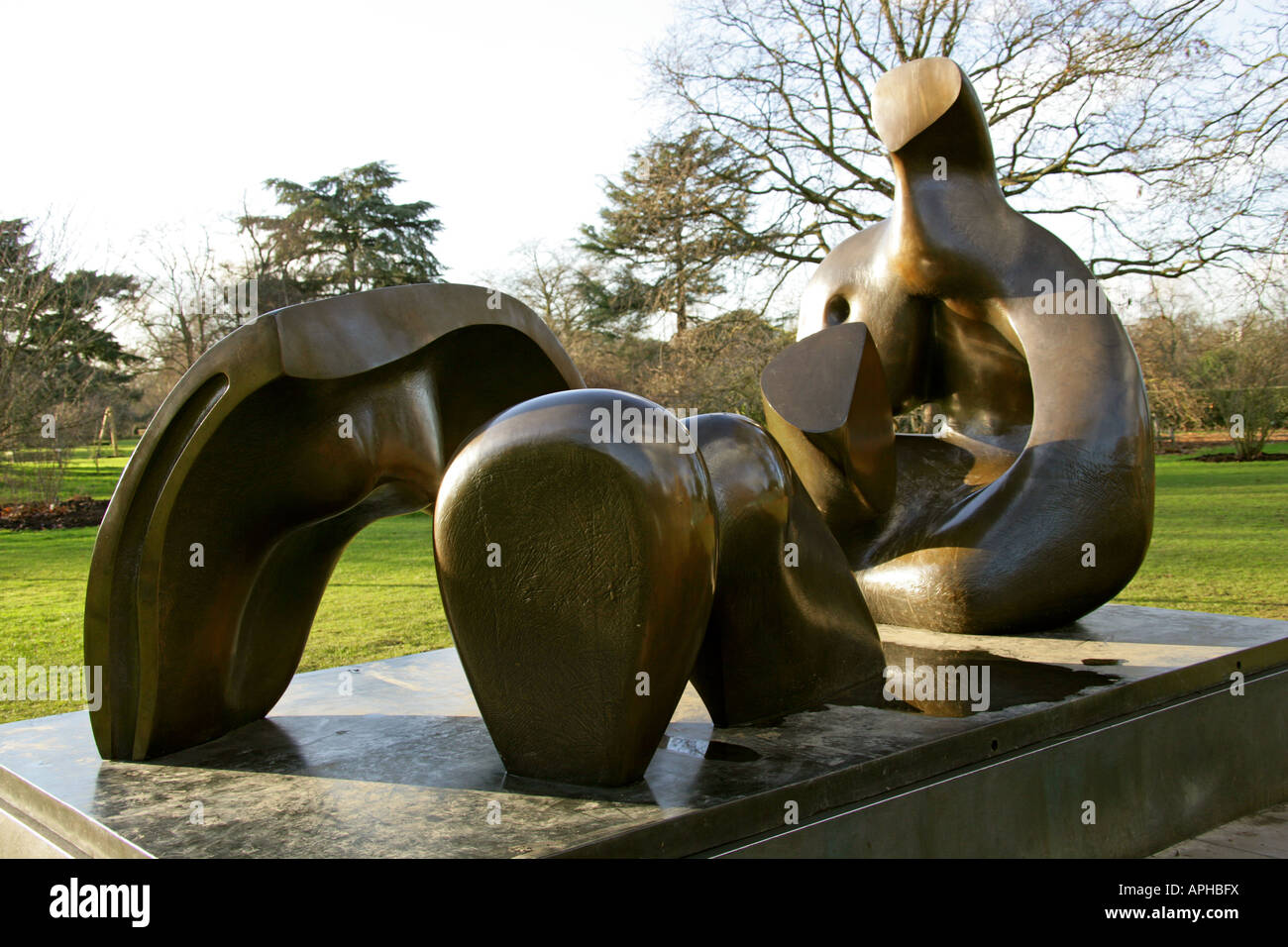 Three Piece Reclining Figure Bronze Sculpture by Henry Moore Kew ...