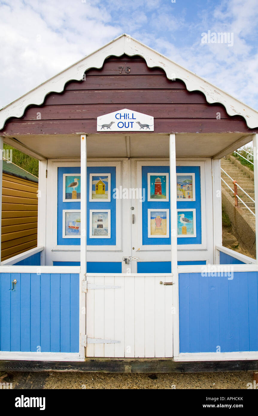 Painted Beach Scenes on Doors of Traditonal Wooden Beach Hut at ...