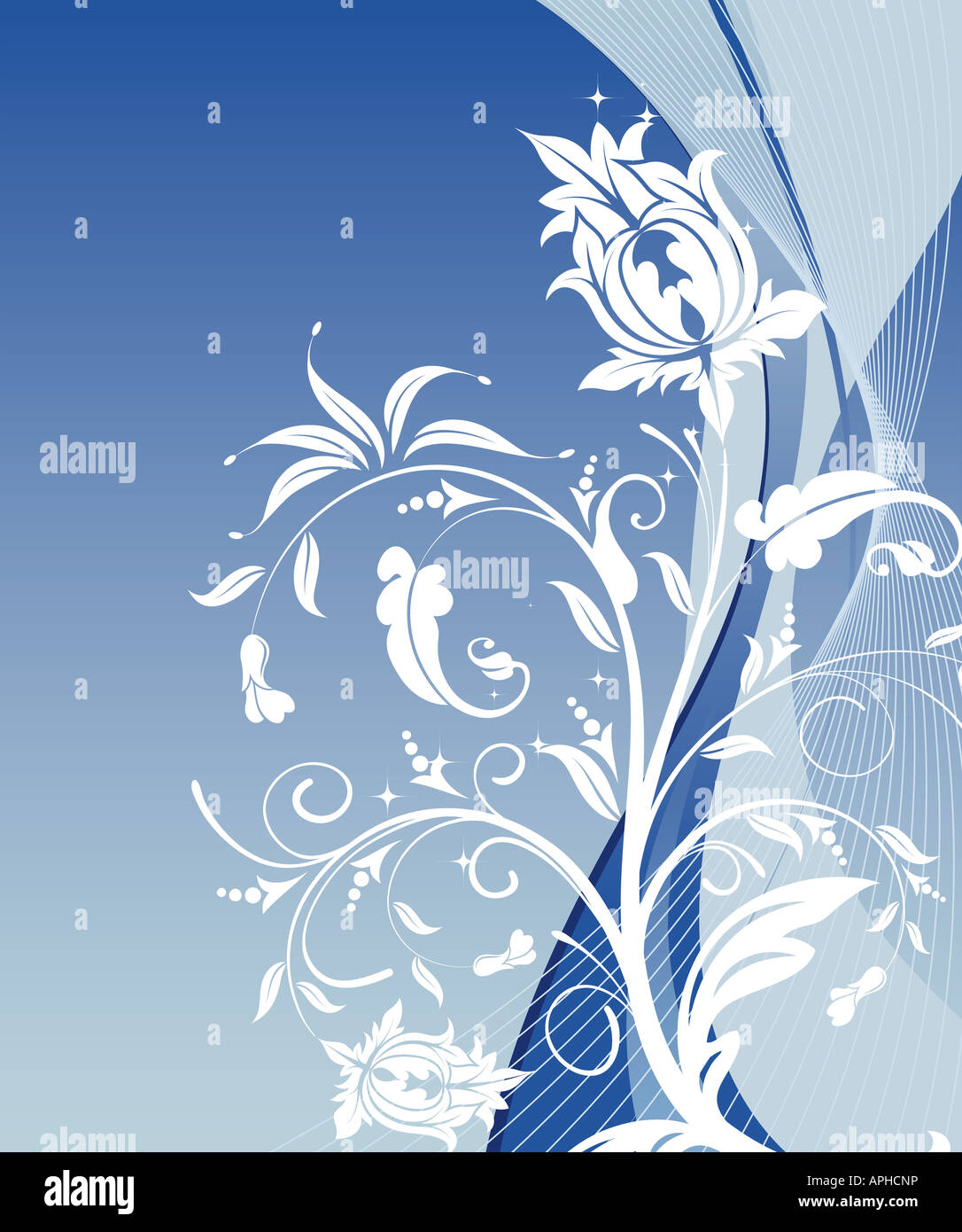 Flower background with waves Stock Photo - Alamy