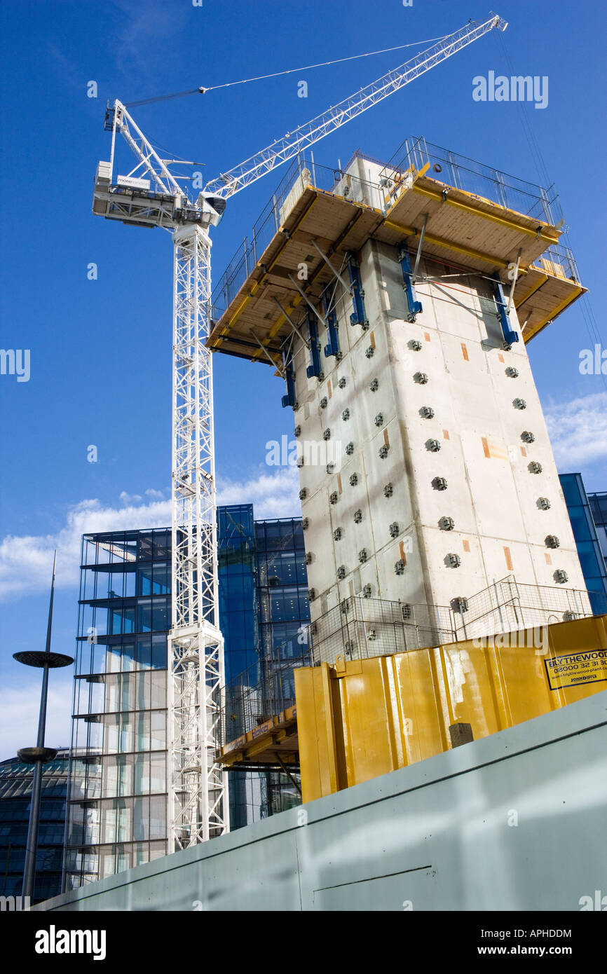 building a new skyscraper with cranes Stock Photo - Alamy