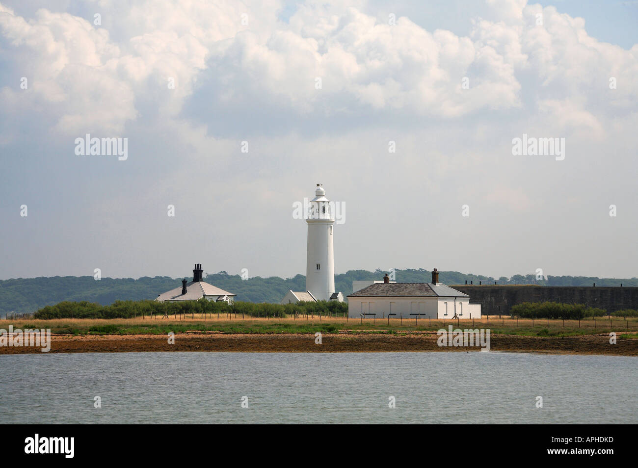 Lighthouse opposite Hurst Castle Hampshire England Stock Photo - Alamy