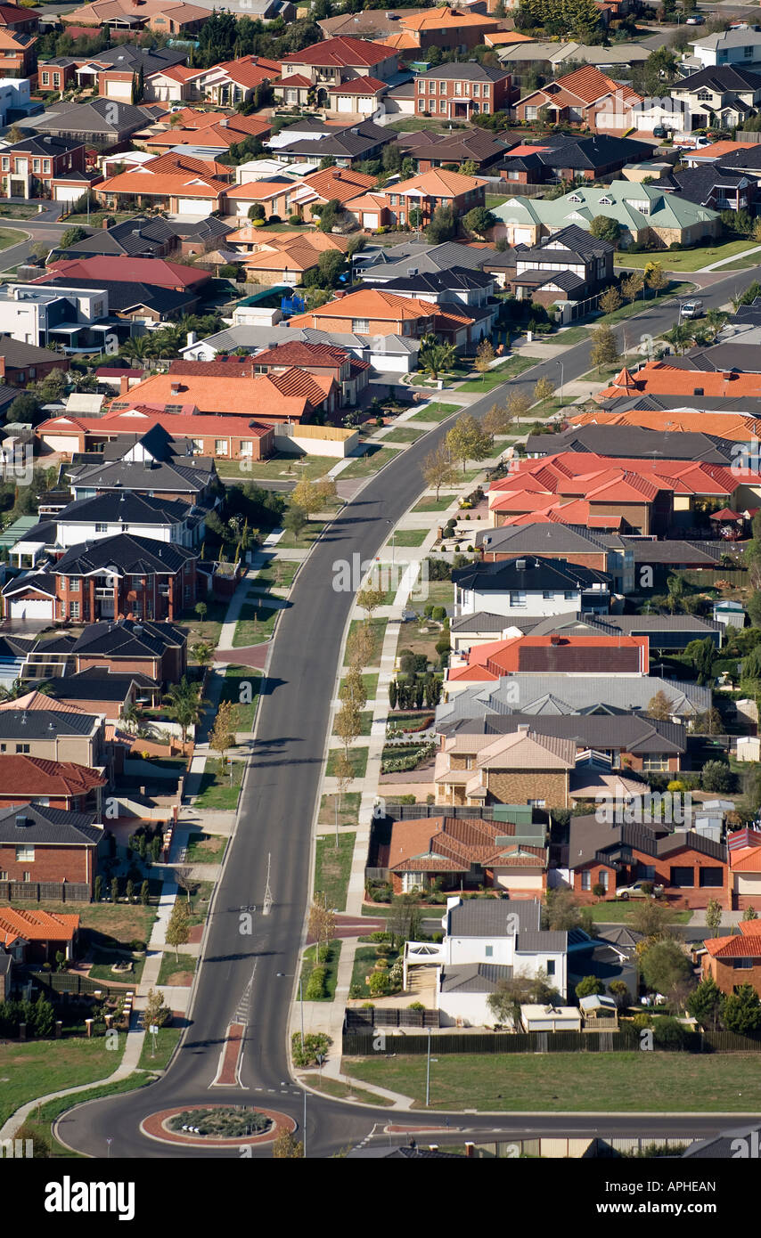 An aerial view of a suburban street Stock Photo - Alamy