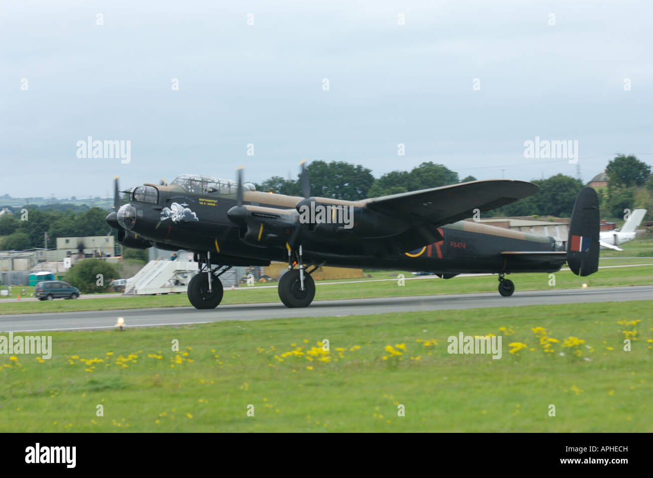 Lancaster bomber landing at Exeter Airport Uk England Stock Photo - Alamy