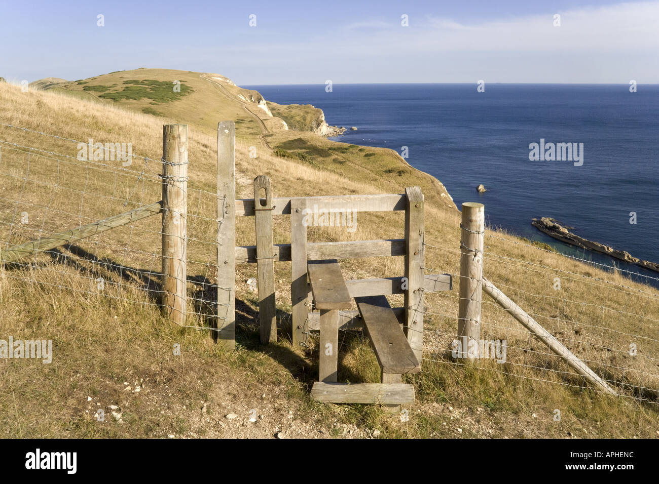 dorset coast path england Stock Photo - Alamy