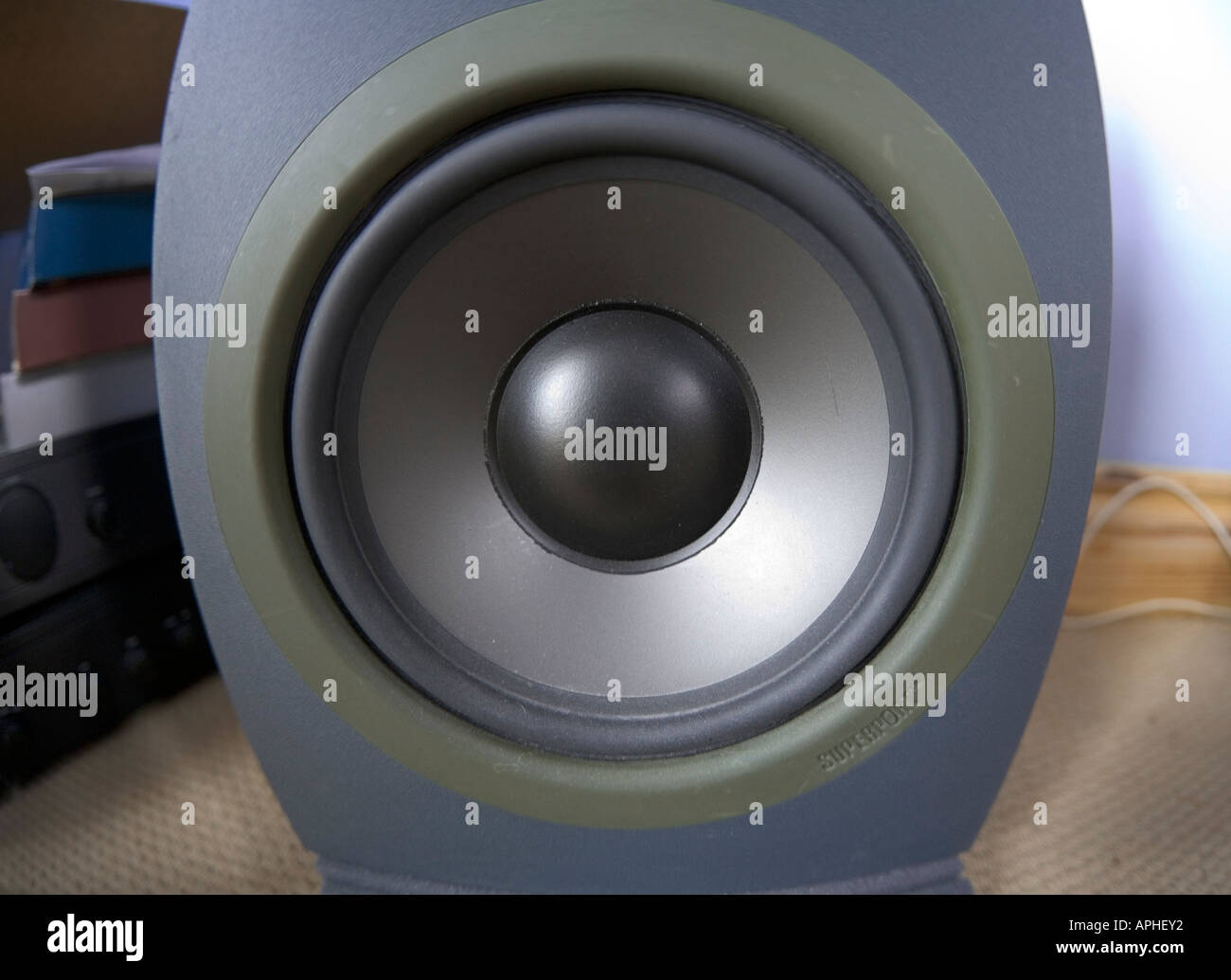 speaker tweeter woofer bass boom box sound waves Stock Photo - Alamy