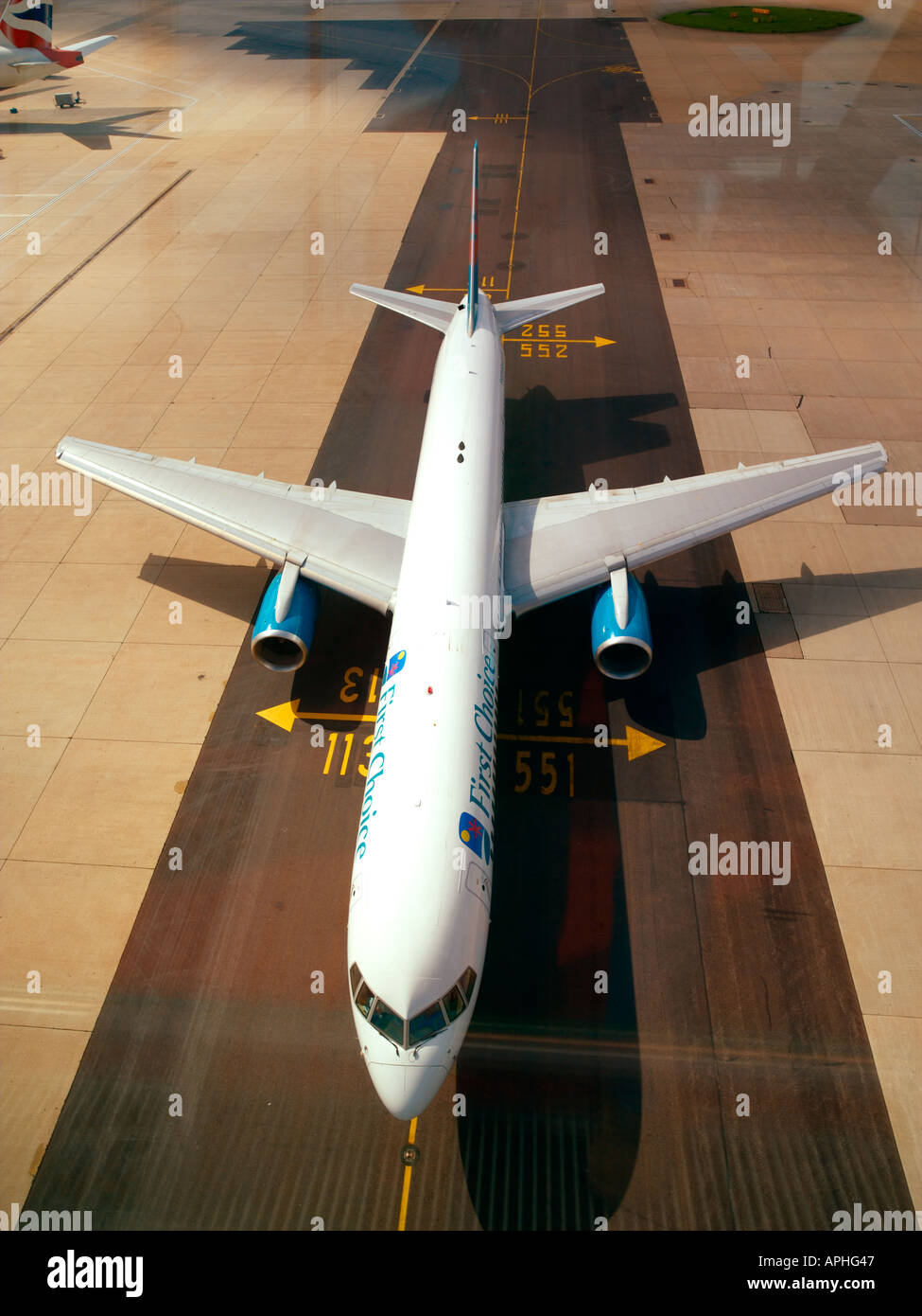 Boeing 757 aircraft from above Stock Photo - Alamy