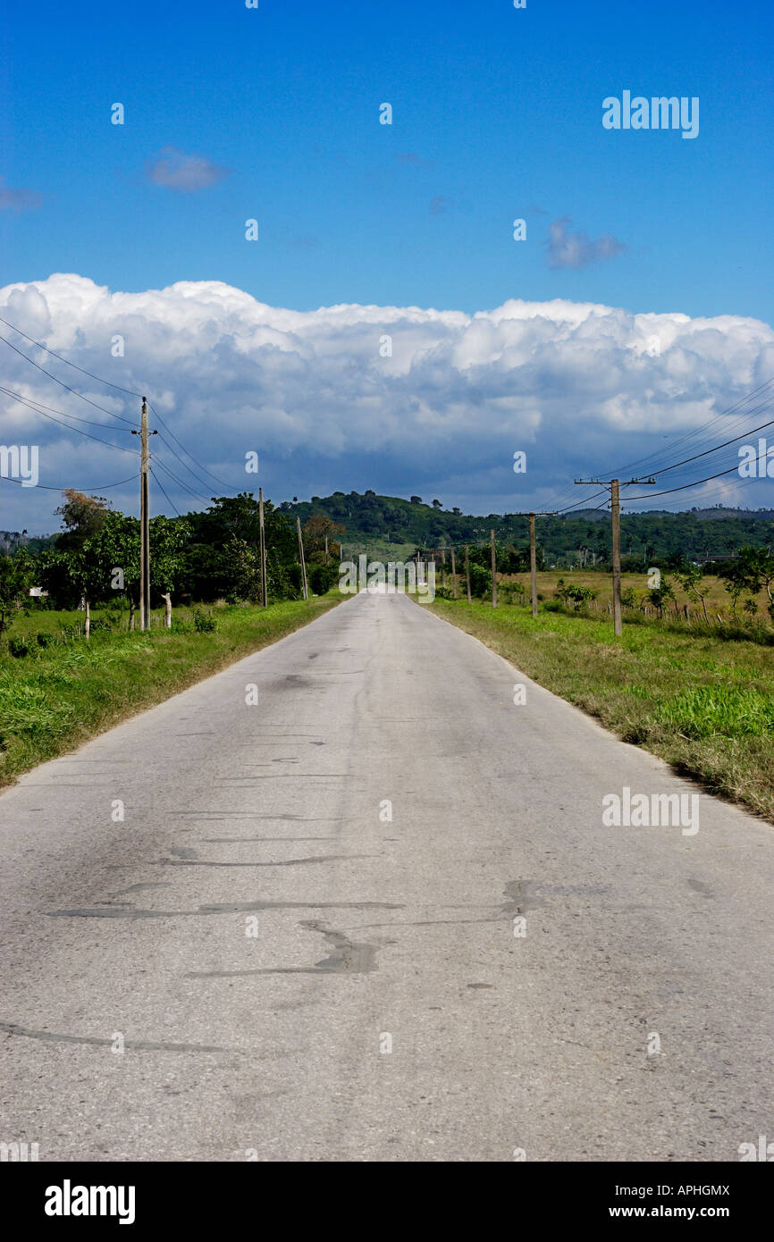 Cuban straight road Stock Photo - Alamy