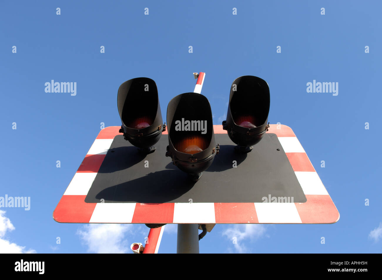 level crossing lights Stock Photo - Alamy