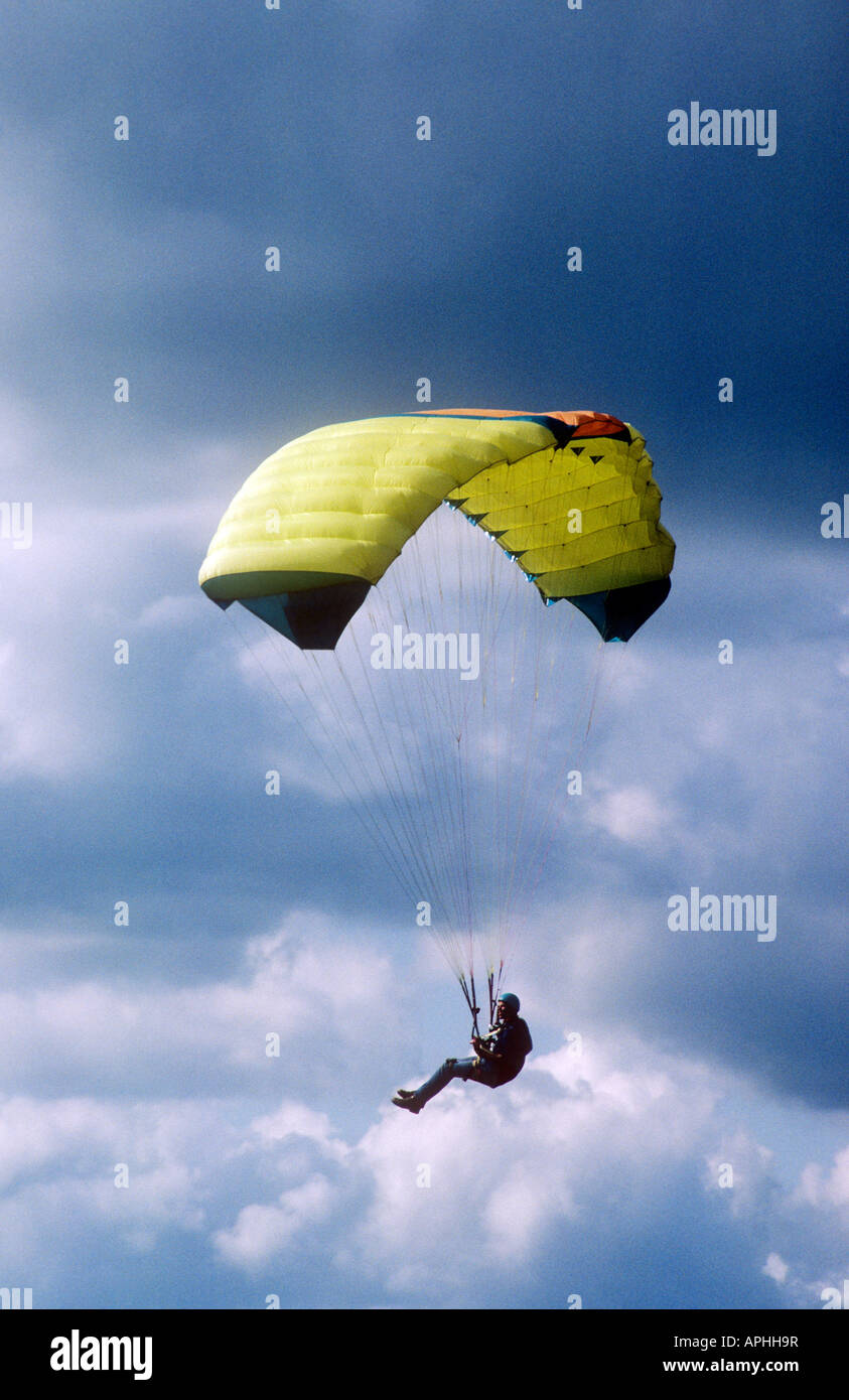 Parascender in full Flight Stock Photo - Alamy